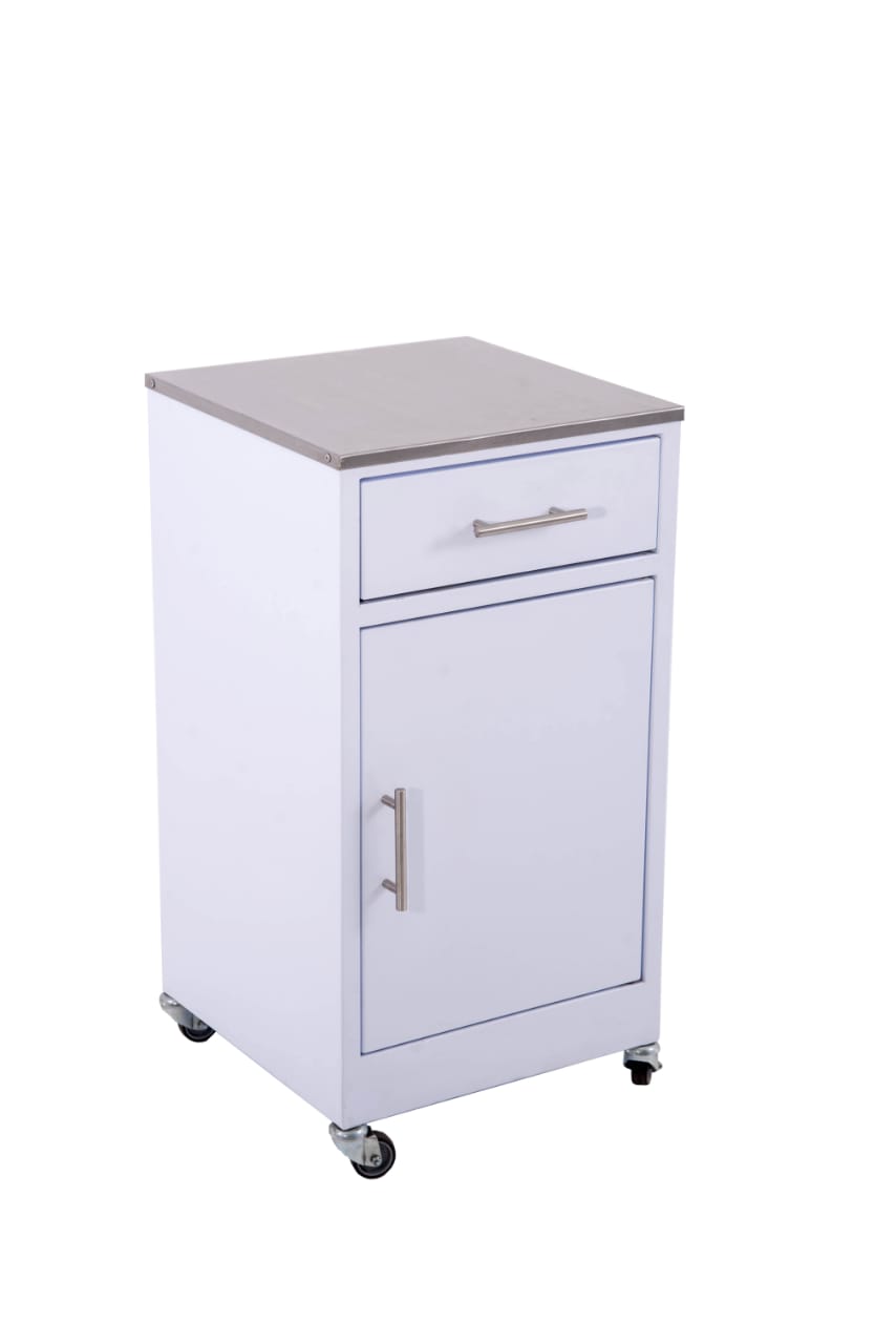 ABS Metal Bedside Locker with Stainless Steel Top and Wheels ...